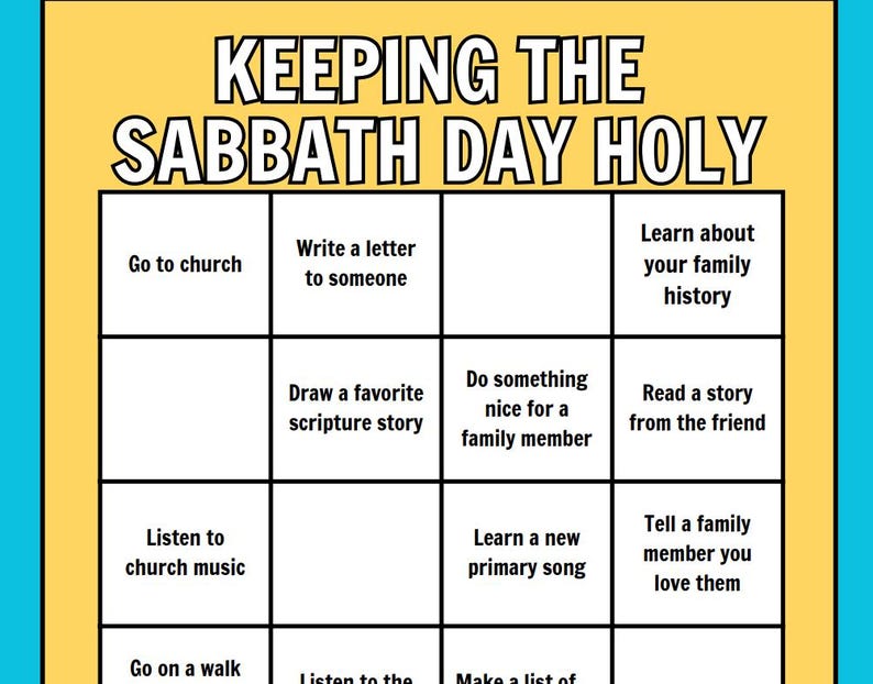 Keeping the Sabbath Day Holy Printable - Etsy