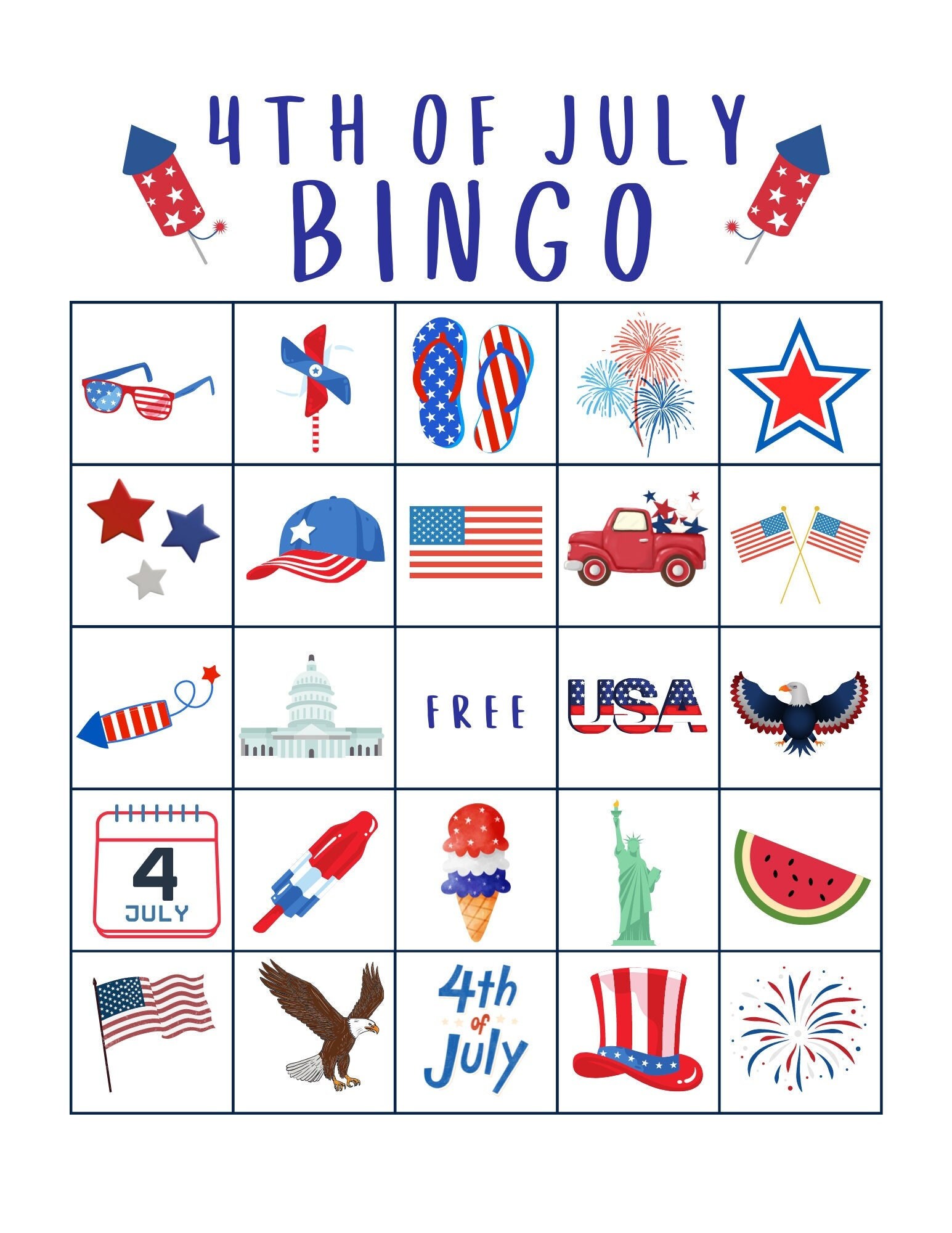 4th of July Activity Bundle Includes Bingo, Word Search, Scavenger Hunt ...