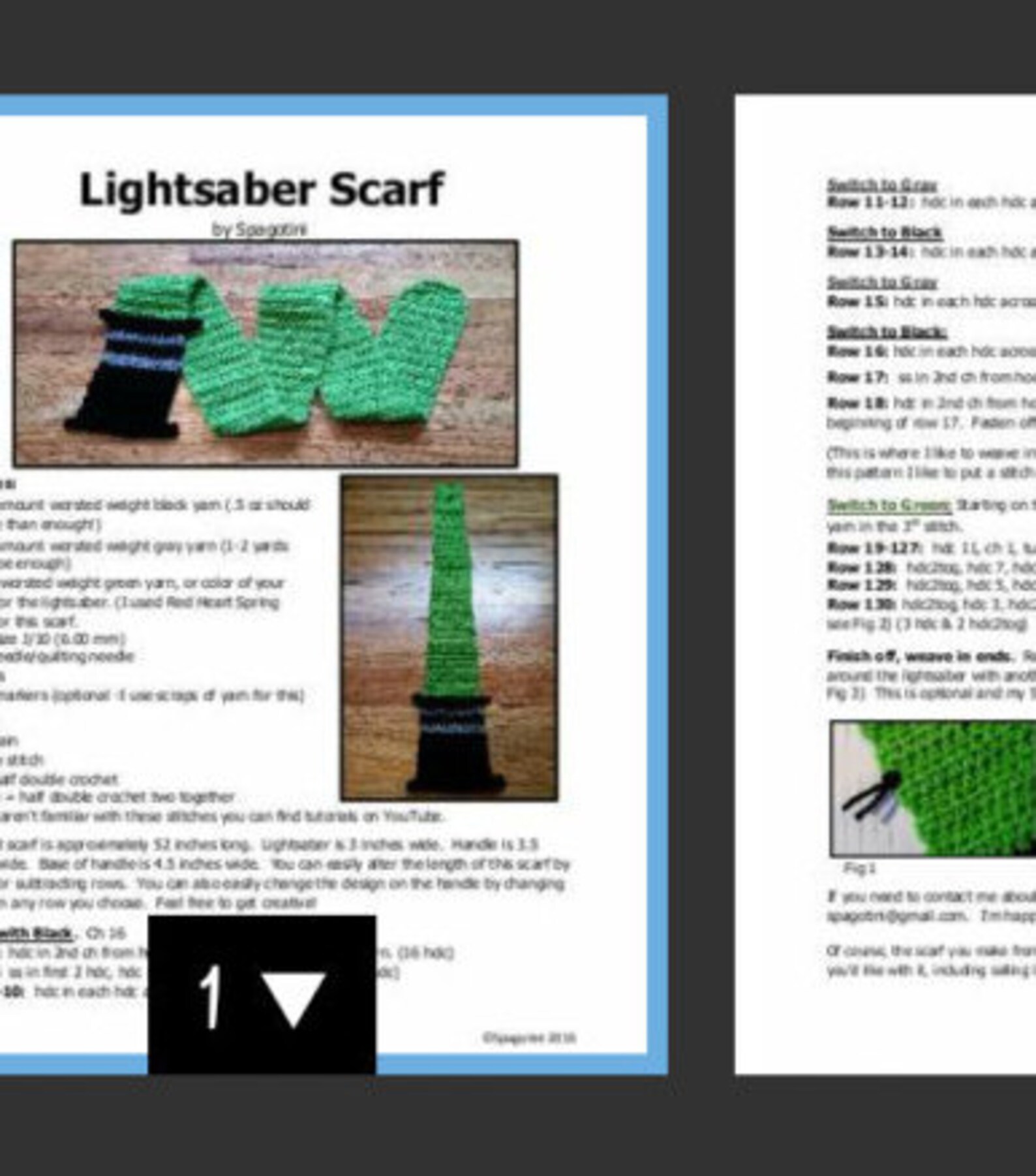 Lightsaber Scarf Pattern, Crochet Pattern - Etsy