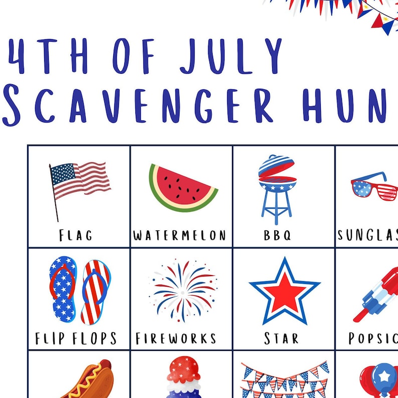4th of July Activity Bundle - Includes Bingo, Word Search, Scavenger ...