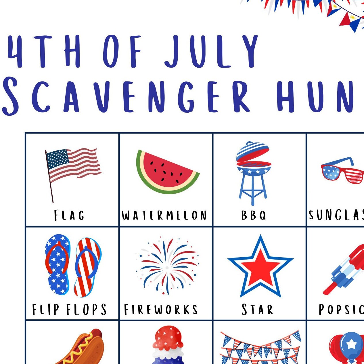 4th of July Activity Bundle Includes Bingo, Word Search, Scavenger Hunt ...