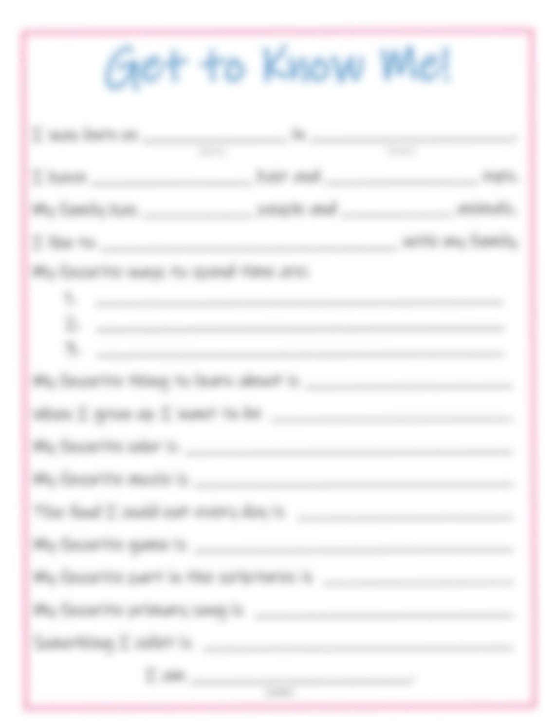 Primary Get to Know Me Game, Spotlight Activity - Etsy