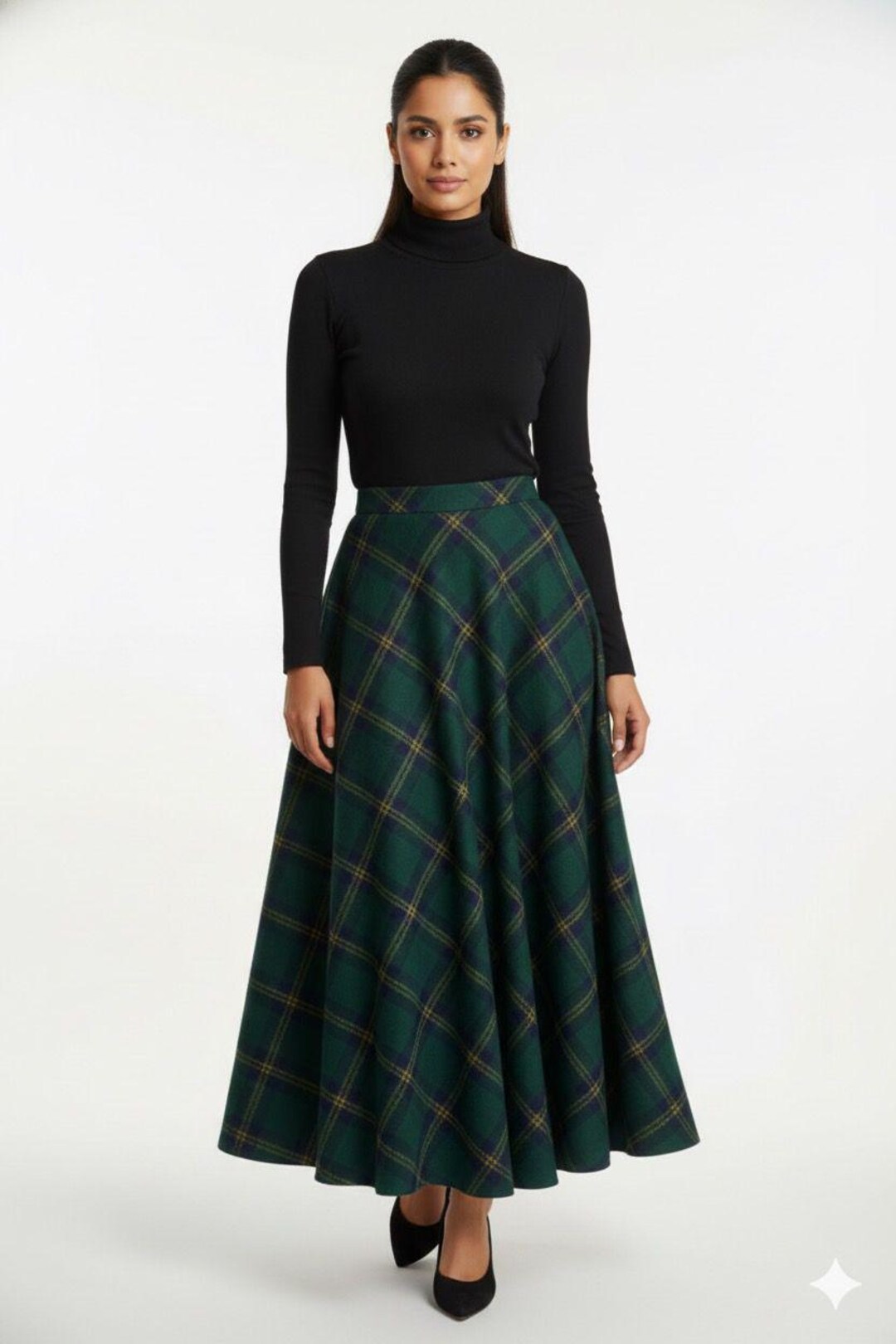 Ladies Tartan Wool Maxi Dress | Scottish Plaid Long Skirt | Traditional ...
