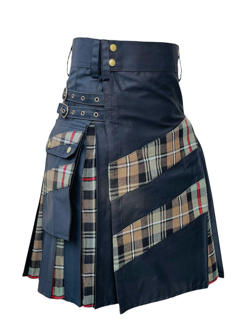 Modern Hybrid Utility Kilt for Men – Scottish Tartan Inner Pleats ...