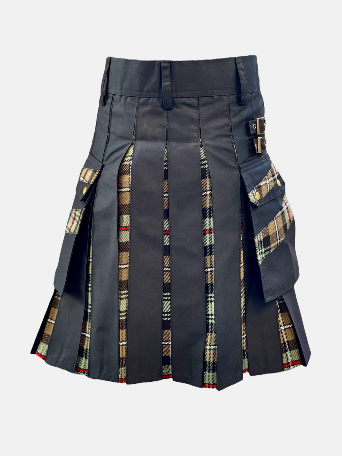 Modern Hybrid Utility Kilt for Men – Scottish Tartan Inner Pleats ...