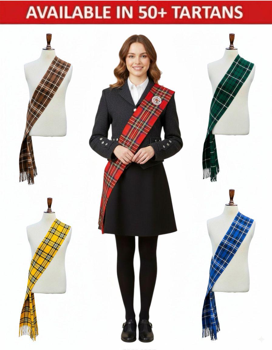 Highland Scottish Tartan Sash Women's Full Size Sash Length 90 X Width ...