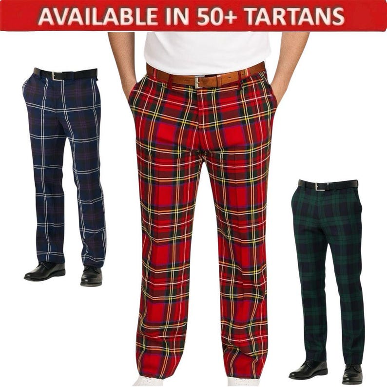 Custom Scottish Tartan Pants for Men | Highland Trews Plaid Trousers ...