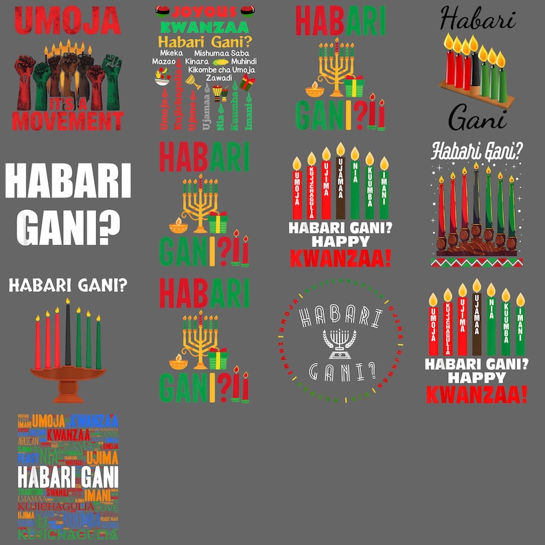 Habari Gani Kinara Candles PNG, African American Kwanzaa Clipart ...