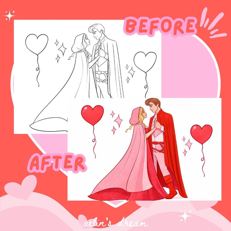 Valentine's Day Coloring Page – Dancing Couple Printable (PDF Download ...