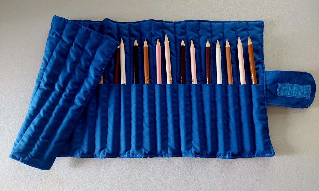 Colored Pencil Roll, Pencil Tote, Roll up Pencil Storage, Holds 24 ...
