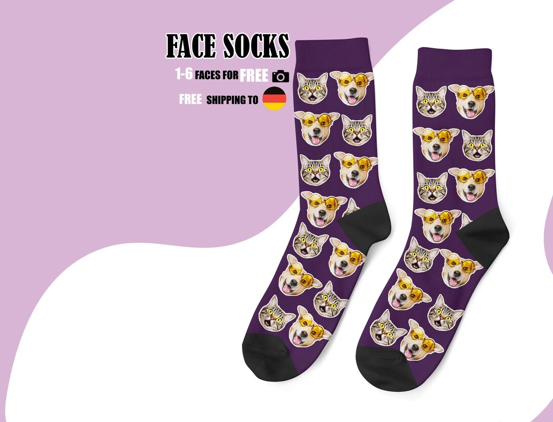 Custom Dog Face Socks With Photo, Personalized Pet Photo Socks, Funny ...