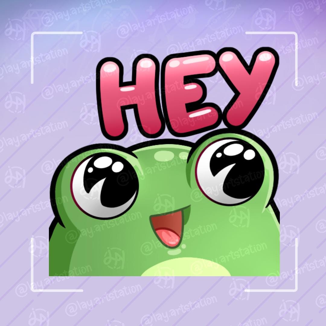 Twitch Emote - Hey Frog - Etsy