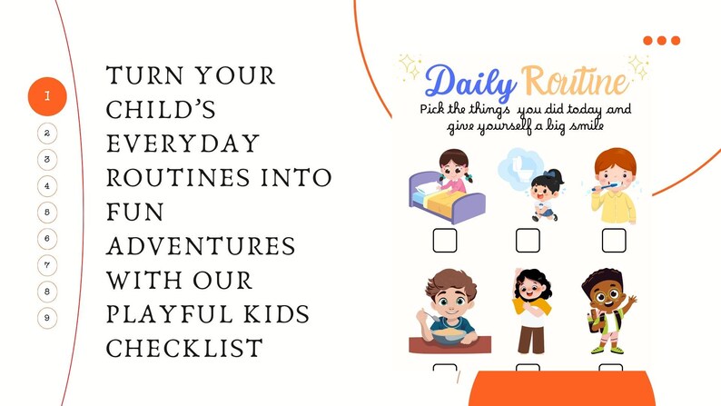 Editable Kids Morning Routine Chart, Daily Checklist (digital Download ...