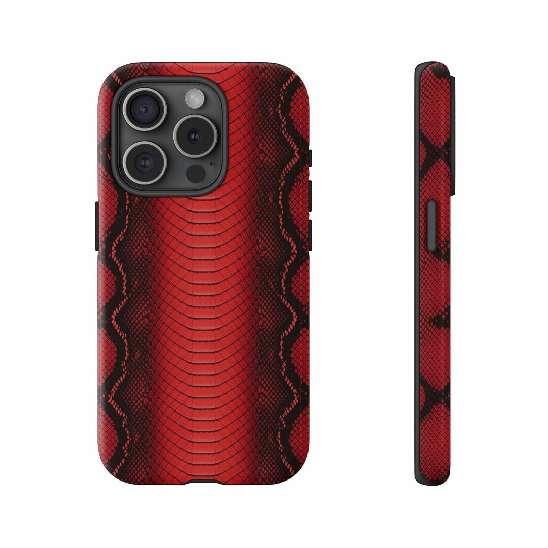 Red and Black Snake Skin iPhone Case: Exotic Animal Print Cover - Etsy