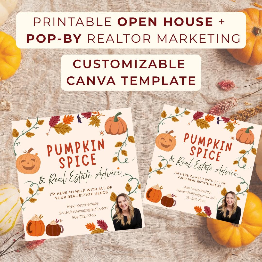 Fall Real Estate Marketing Template: Open House Realtor Graphic (canva ...