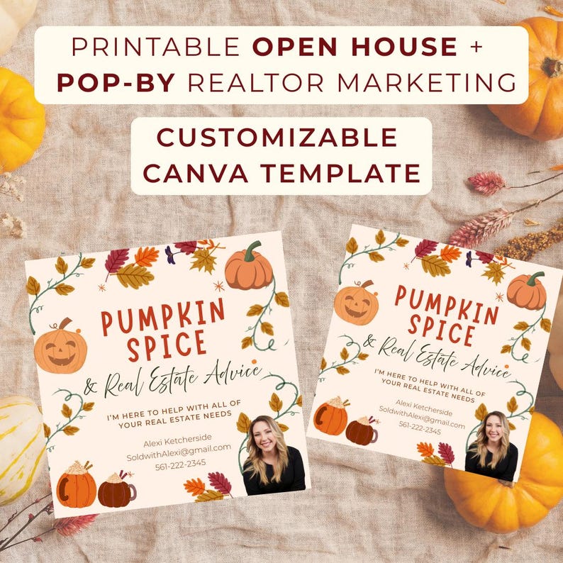Fall Real Estate Marketing Template: Open House Realtor Graphic (canva ...
