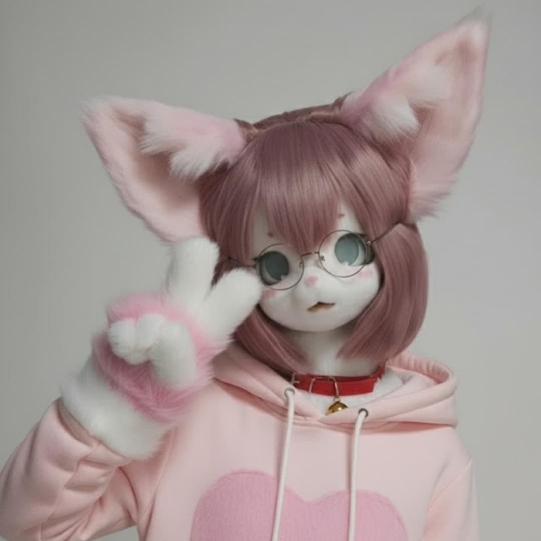 Pastel Pink Full Fursuit Kigurumi - Kawaii Bunny/fennec Style With ...