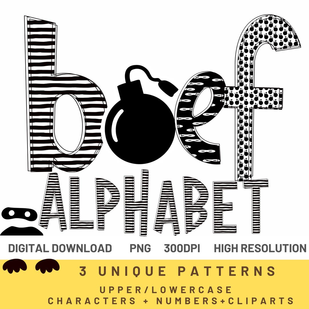 The Gang Letters PNG Set | Digital Alphabet A–Z, Numbers & Characters ...