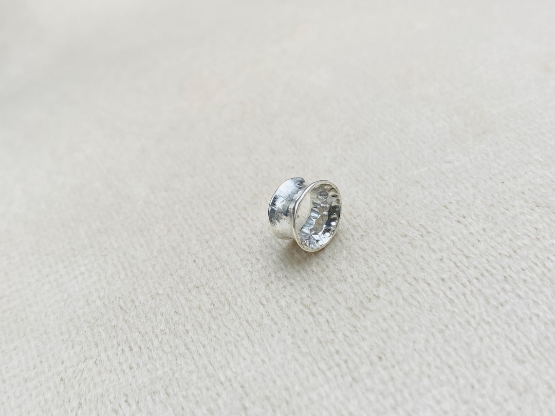 Handmade Hammered Sterling Silver Tunnel Plug: Convex Ear Gauges / 1 ...