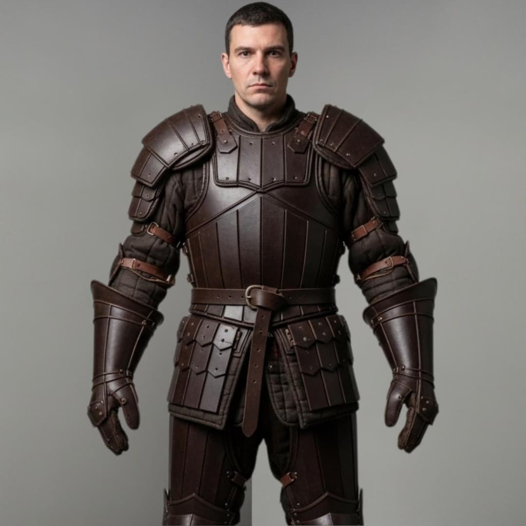 Medieval Leather Armor Suit – Handmade Dark Brown Warrior Cosplay Set ...