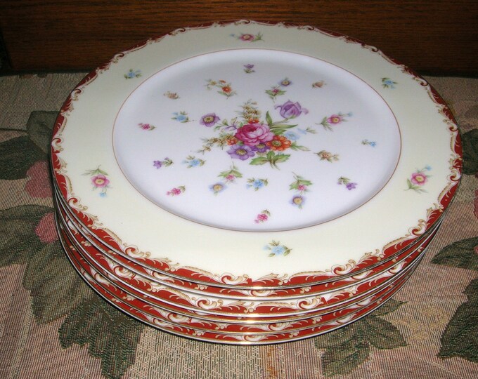 Vintage Sango China Paulette Pattern Dinner Plates 4 - Etsy