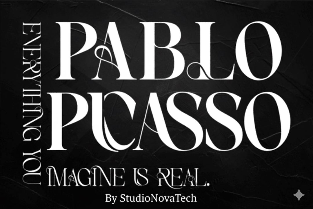 Pablo-picasso-elegant-font-font - Etsy