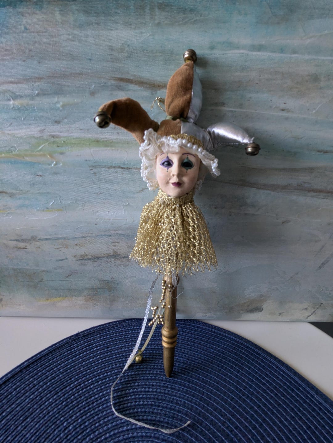 Vintage Porcelain Face Jester Marotte Puppet - 11" - Etsy