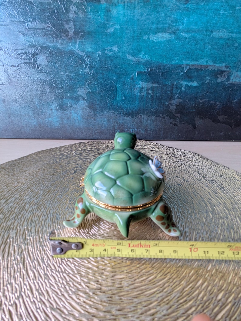 Vintage MCM Limoges Ardleigh Elliott Little Charmer Turtle Music Box ...