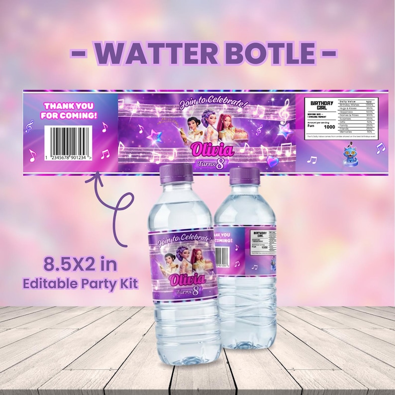 Kpop Demon Hunters Party Bundle, Huntrix Anime Birthday Kit, Editable ...