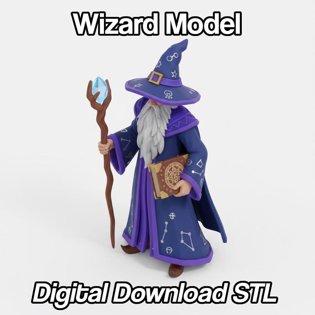 Fantasy Wizard Model | 3D Print File | Digital Download STL - Etsy