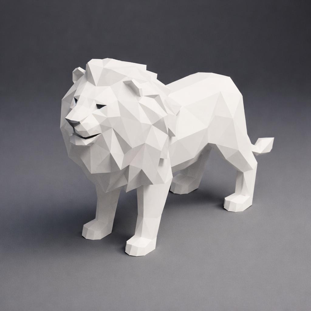 Low Poly Lion Model | 3D Print File | Digital Download - Etsy