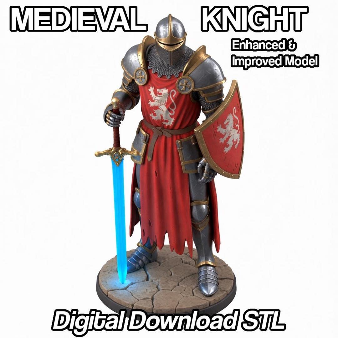Medieval Knight Model – Improved & Refined Version | 3D Print File ...