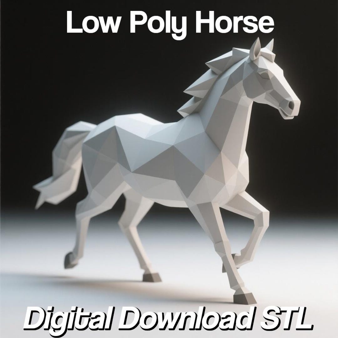 Low Poly Horse Model | 3D Print File | Digital Download - Etsy