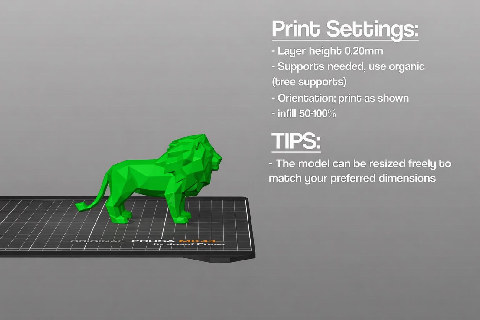 Low Poly Lion Model | 3D Print File | Digital Download - Etsy