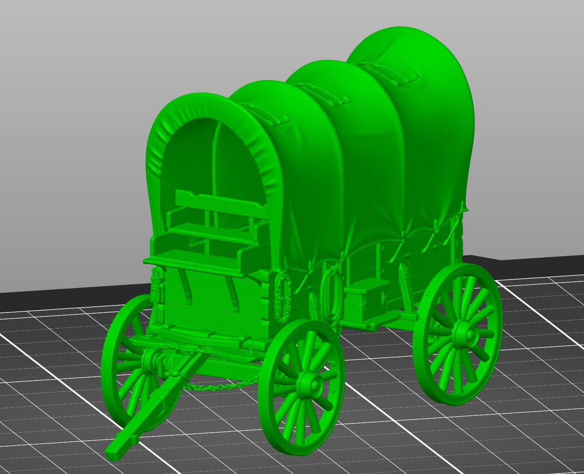 Wild West Covered Wagon Model | 3D Print File | Digital Download STL - Etsy