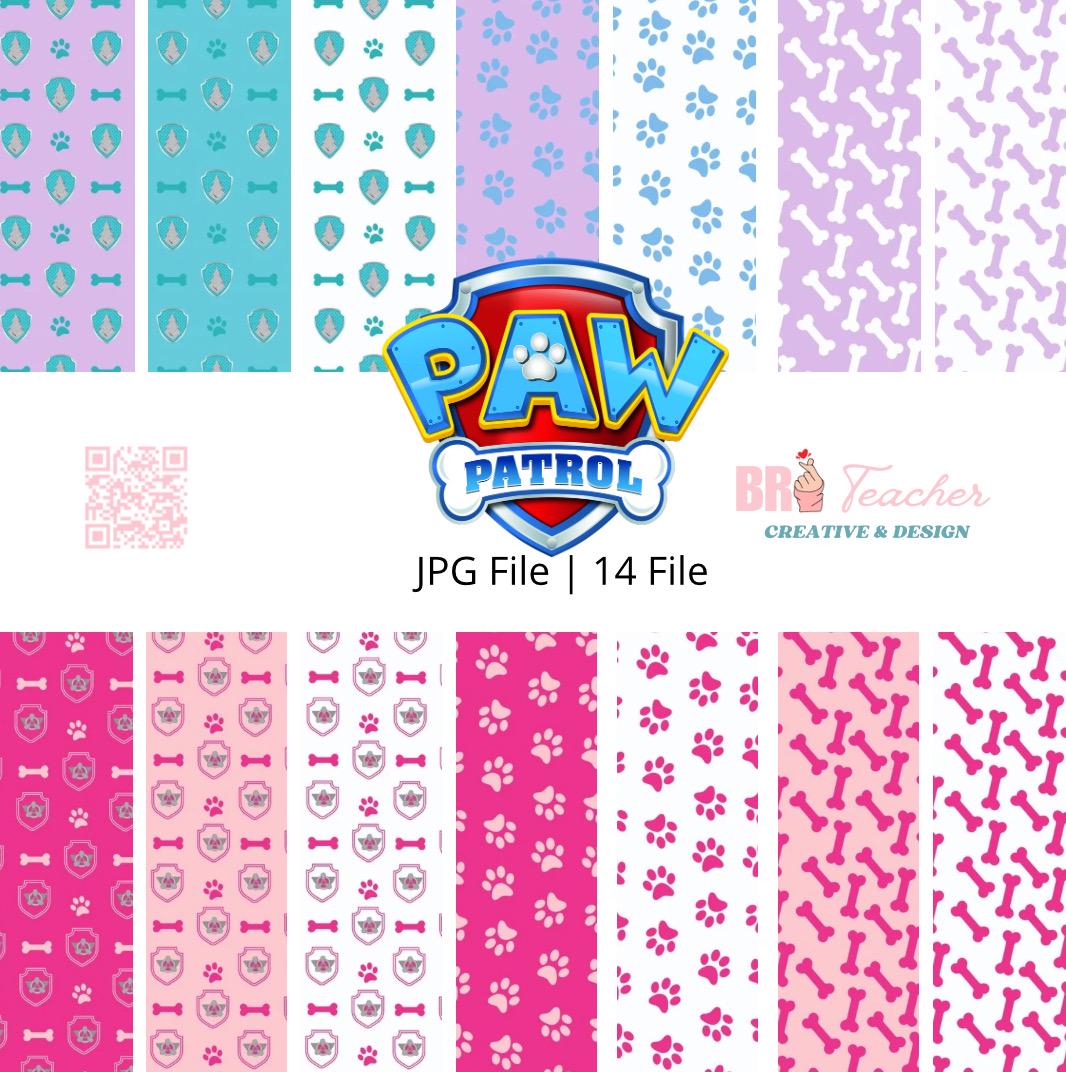Digital Papers, Paw Patrol Footprint, Bones - Etsy