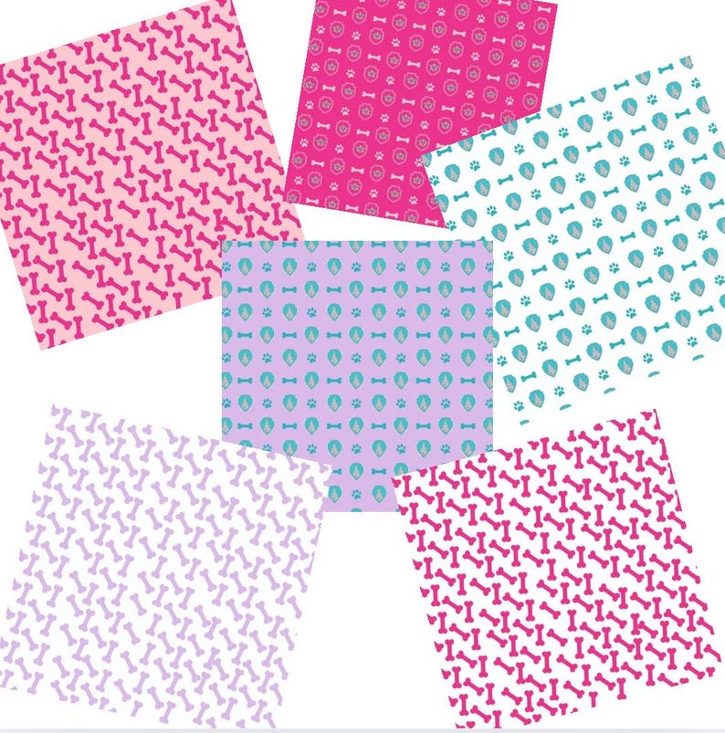 Digital Papers, Paw Patrol Footprint, Bones - Etsy