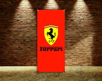 Ferrari Vinyl Banner Workspace Sign Decoration Garage Car Bike ...