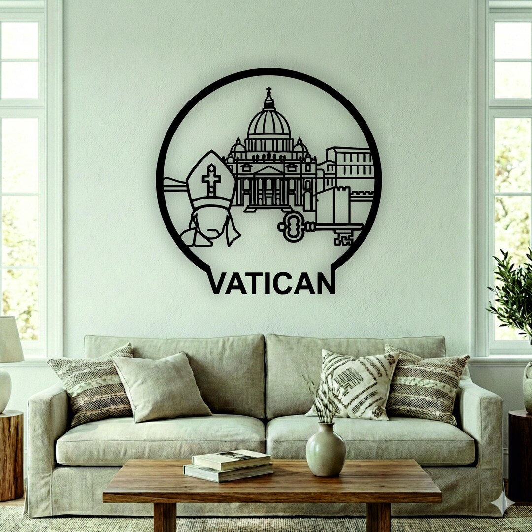 Vatican City Skyline Metal Wall Art, St. Peter's Basilica Steel Decor ...