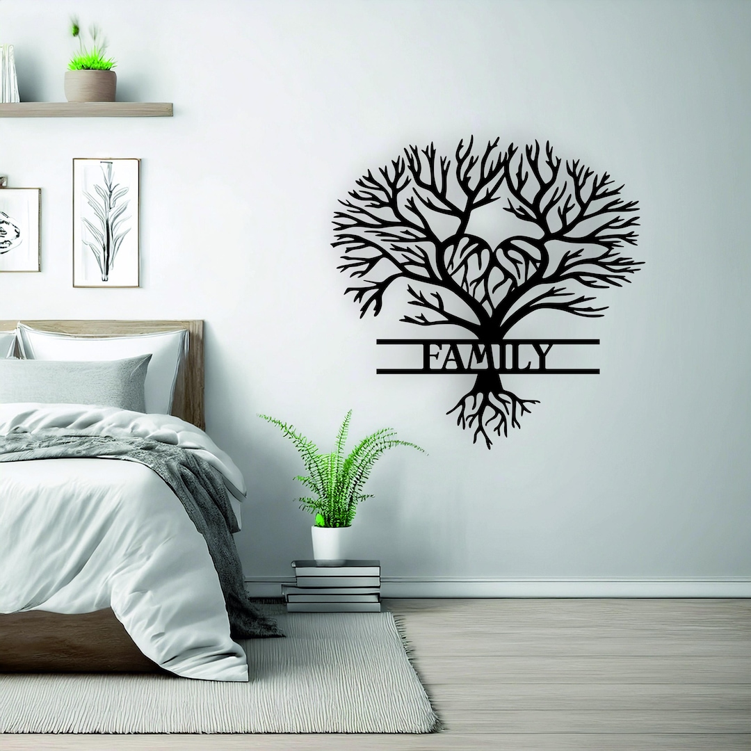 Personalized Family Tree Plexiglass Wall Art, Custom Family Name Decor ...