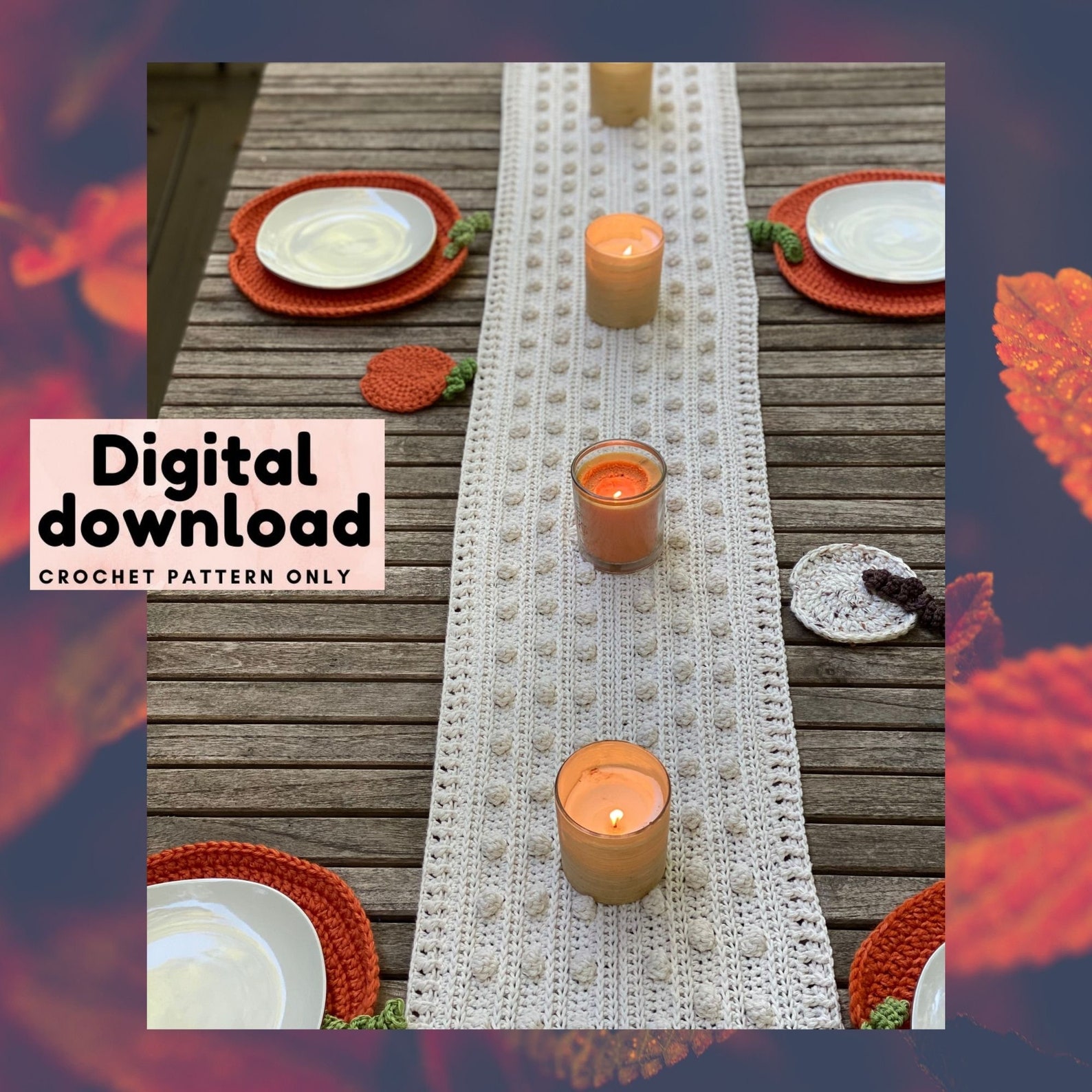 Boho Chic Handmade Crochet Pattern Table Runner Instant - Etsy