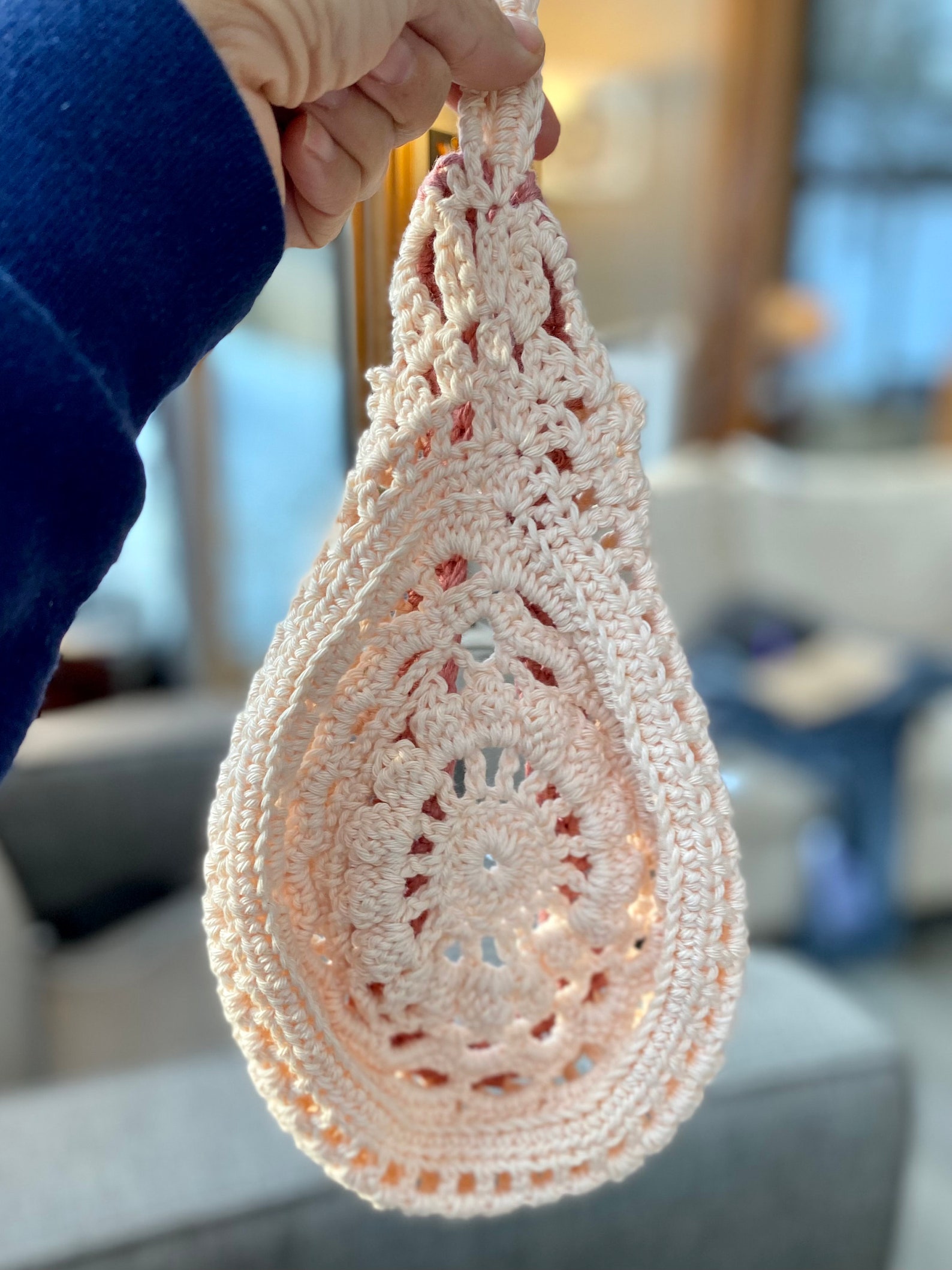 Elegant Wall Basket Crochet Pattern Tear Shape Basket to Hang - Etsy