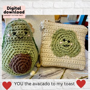 Large Soft Avocado and Toast Plushie Crochet Pattern, Instant Download ...