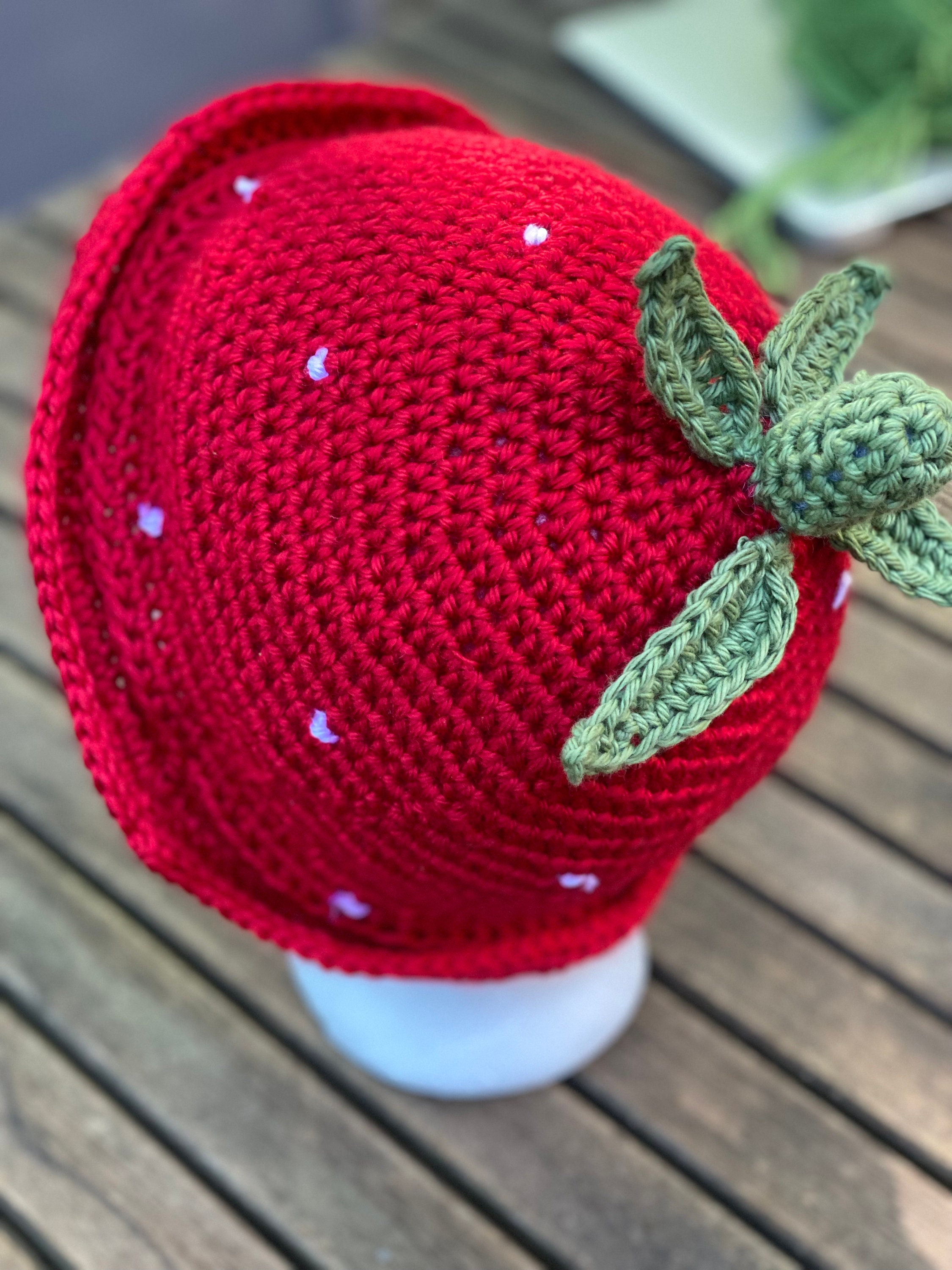 90s crochet bucket hat pattern summer hats strawberry | Etsy