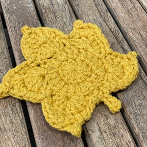 Rustic Farmhouse Crochet Pattern Maple Leaf Coasters, Fall Leaves ...