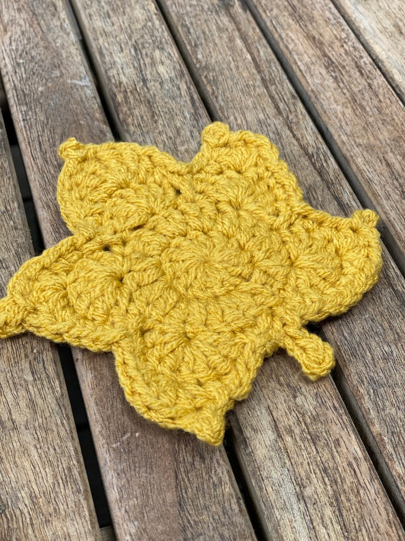 Rustic Farmhouse Crochet Pattern Maple Leaf Coasters, Fall Leaves ...
