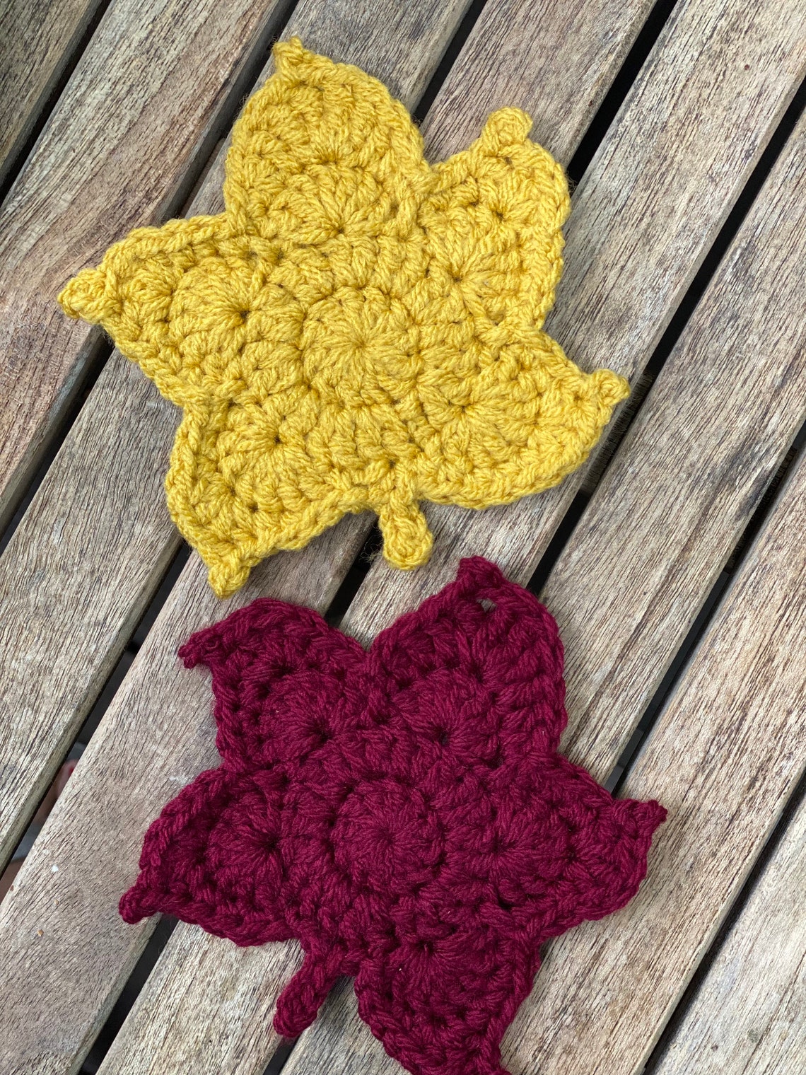Rustic Farmhouse Crochet Pattern Maple Leaf Coasters Fall - Etsy