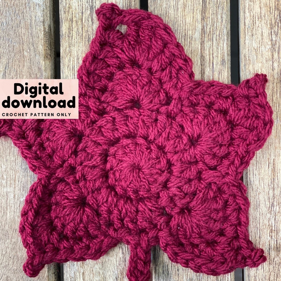 Rustic Farmhouse Crochet Pattern Maple Leaf Coasters, Fall Leaves ...
