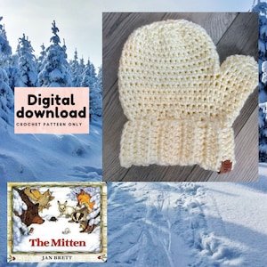 Large Crochet Mitten Pattern Prop for the Book the Mitten by Jan Brett ...