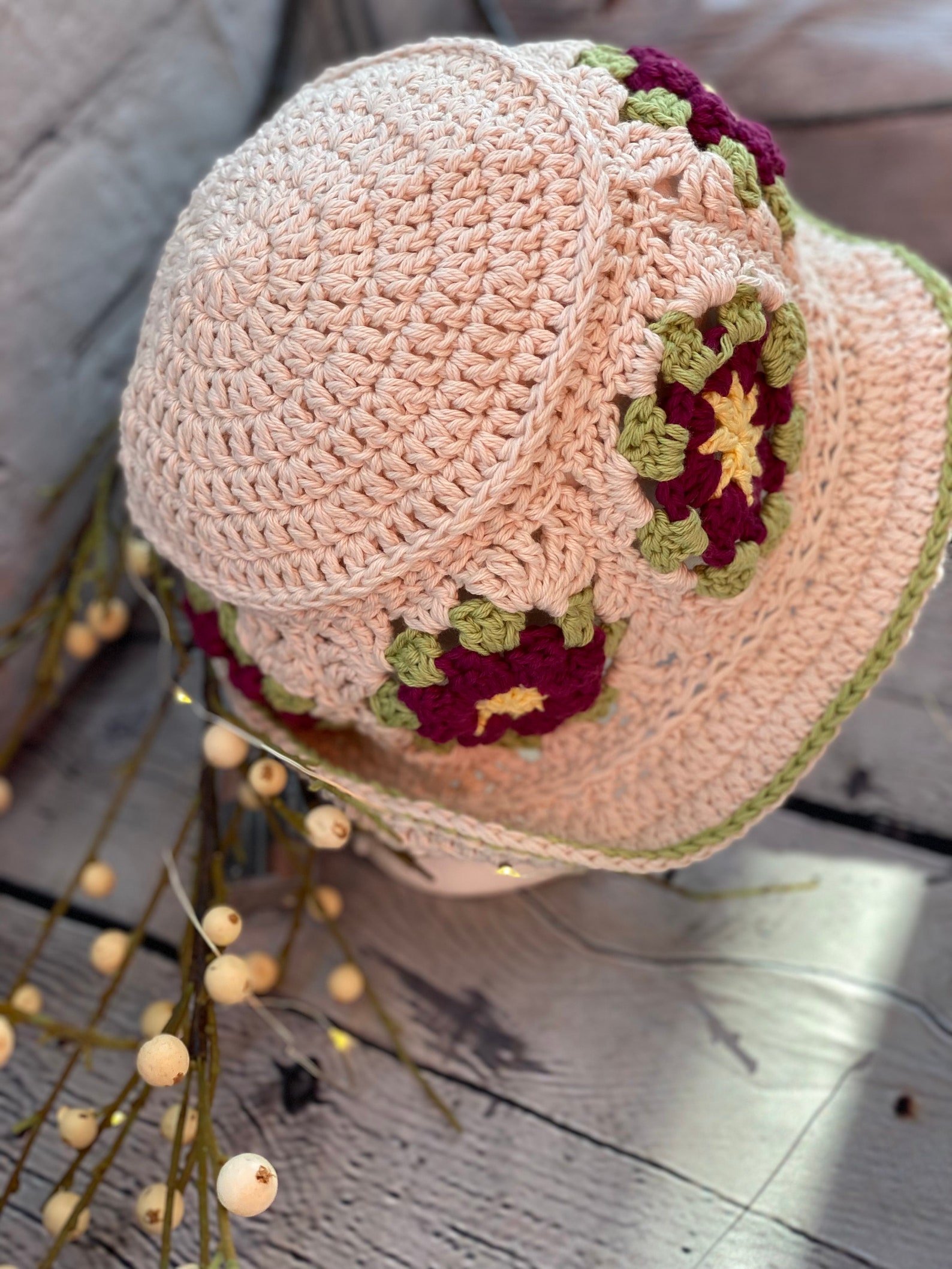 90s Crochet Bucket Hat Pattern, Summer Hats, Granny Square Trendy ...